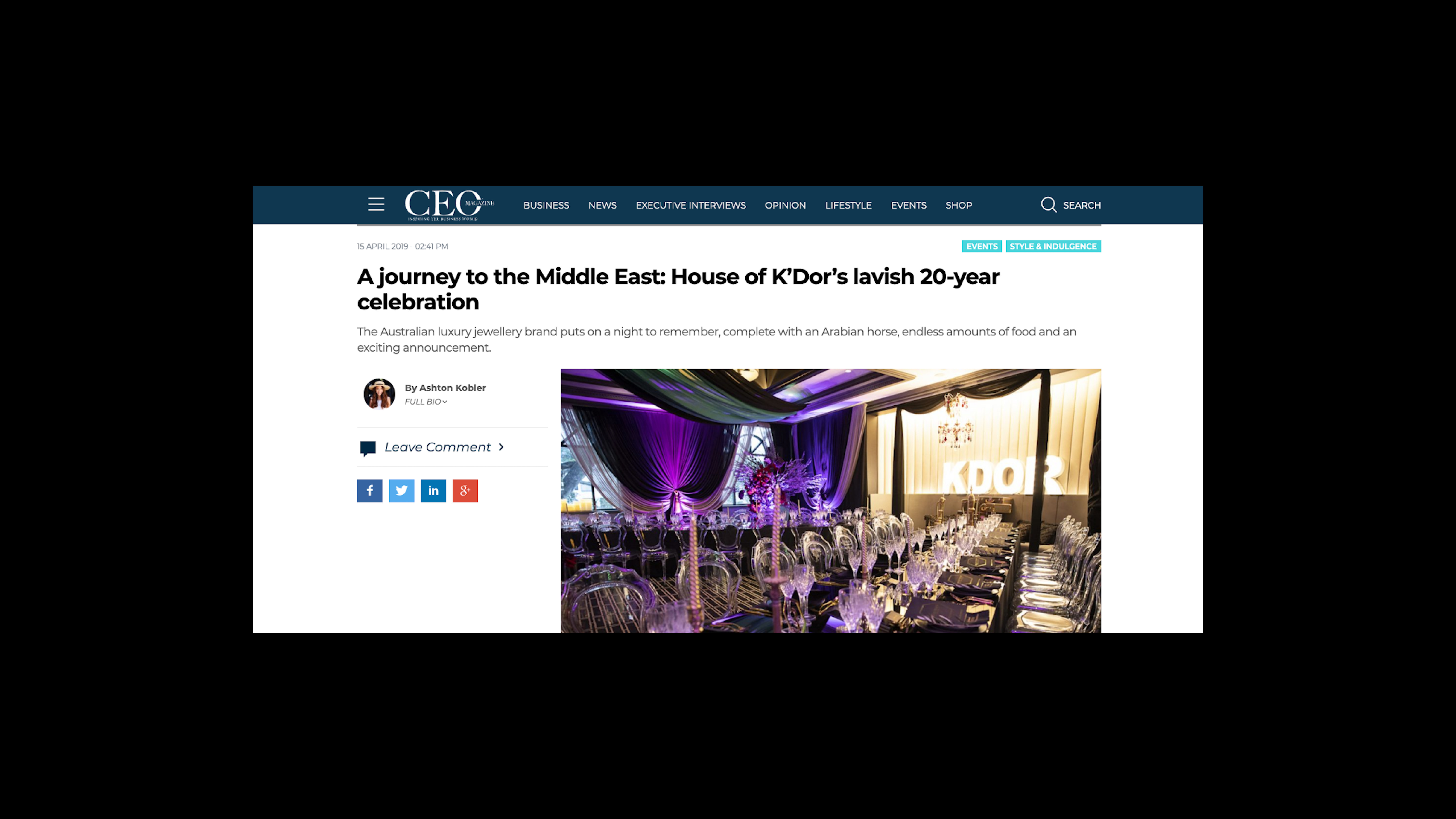 House Of K’dor, CEO Magazine – PR & EVENTS | Traffic